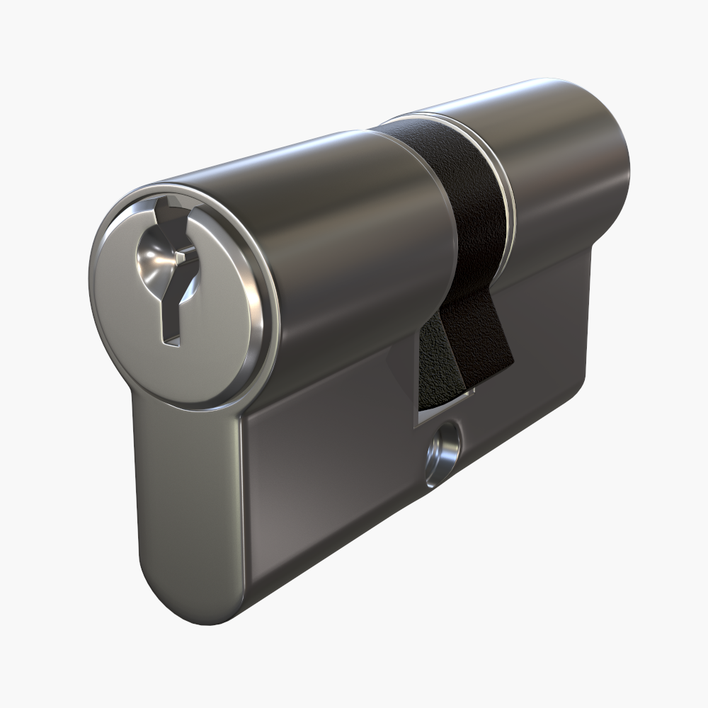 Euro Profile Cylinder Barrel Lock PBR 3D Model - 3dmstock.com