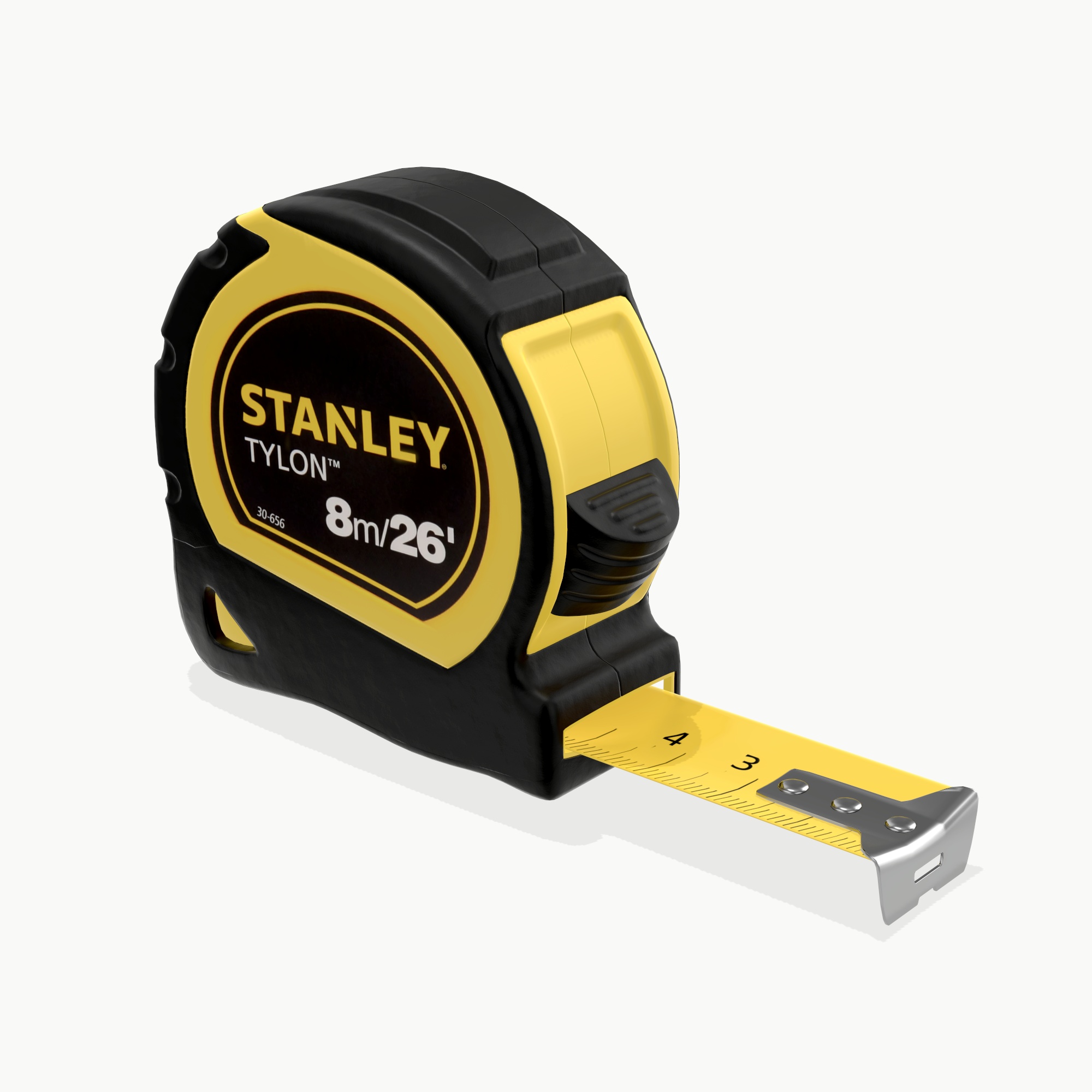 Stanley Tylon measuring tape metric imperial PBR 3D Model - 3dmstock.com