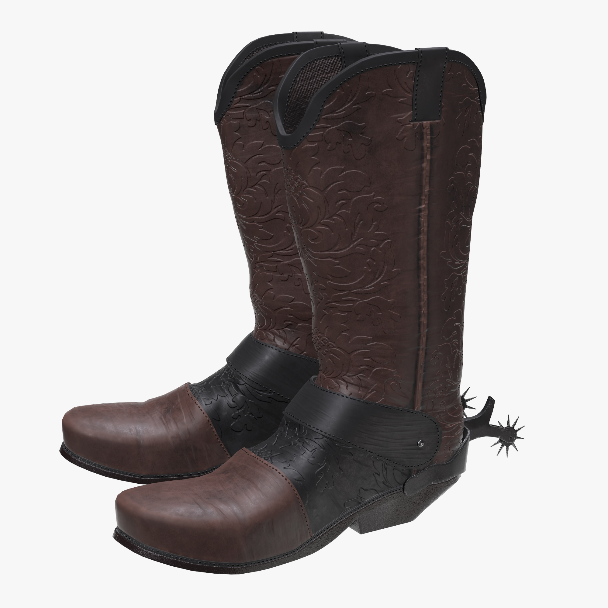 Cowboy boots PBR 3D Model - 3dmstock.com