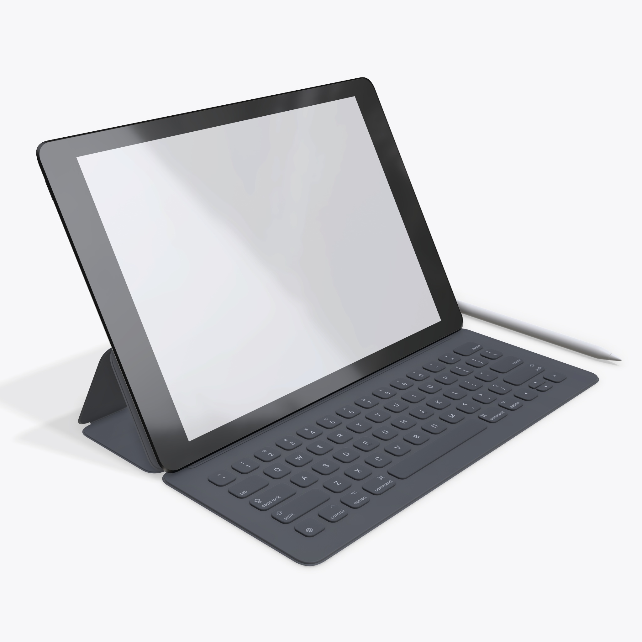 Digital tablet with keyboard mock up PBR 3D Model - 3dmstock.com