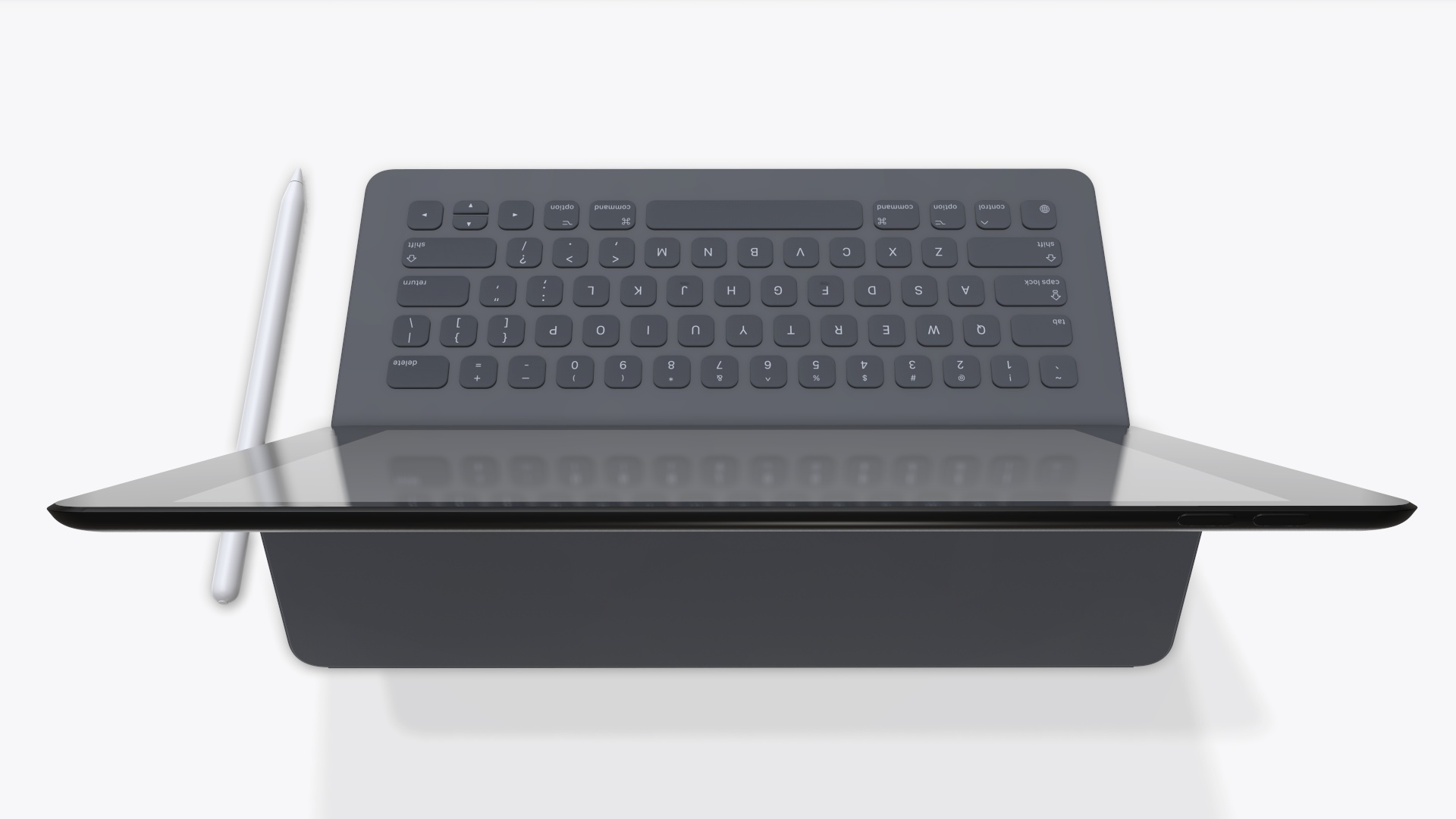 Digital tablet with keyboard mock up PBR 3D Model - 3dmstock.com