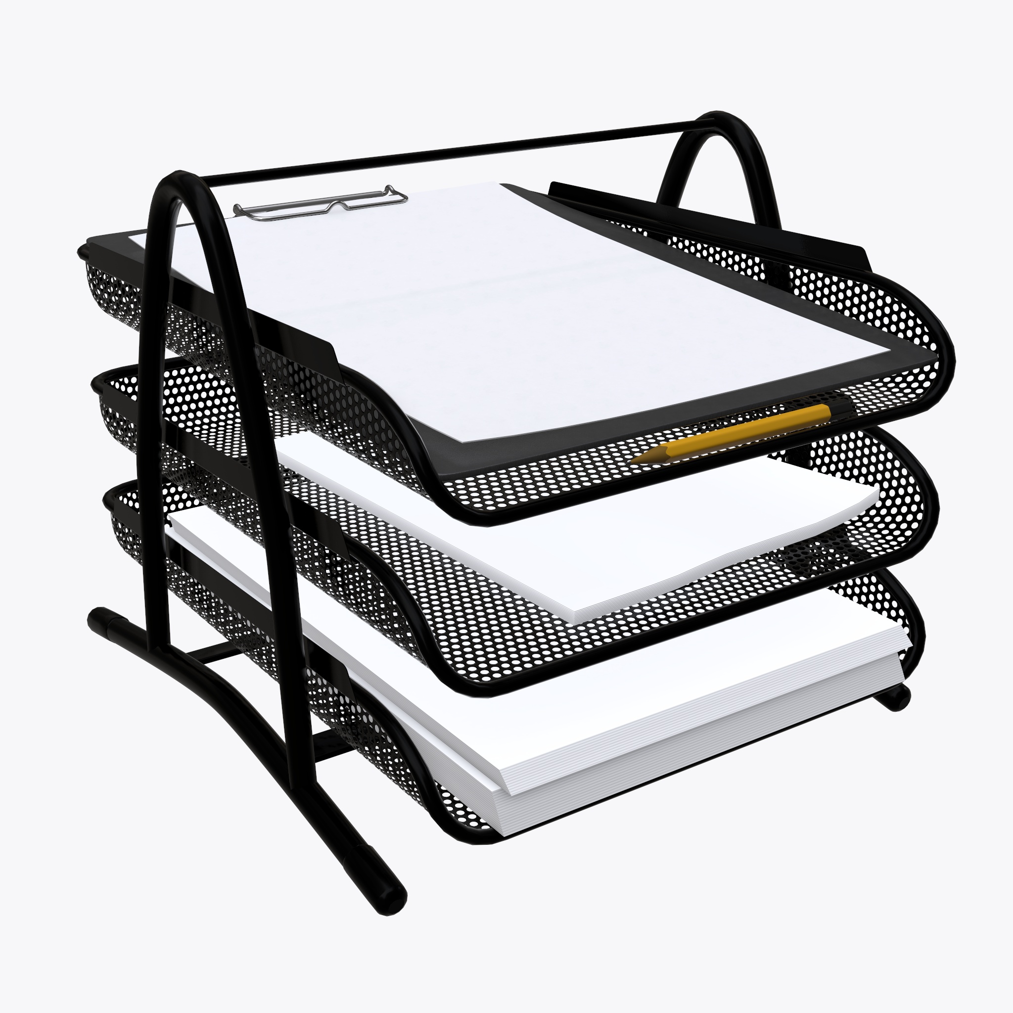 Paper mesh horizontal holder 02 PBR 3D Model - 3dmstock.com