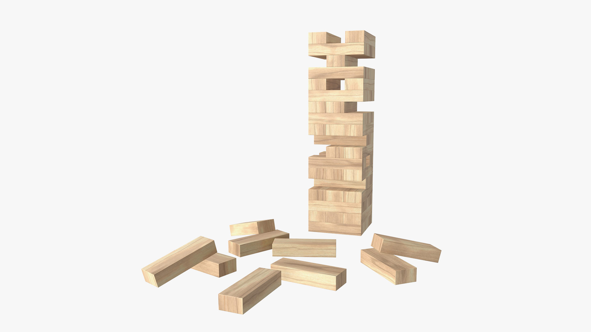 Tower Blocks Game Wooden Pbr 3d Model