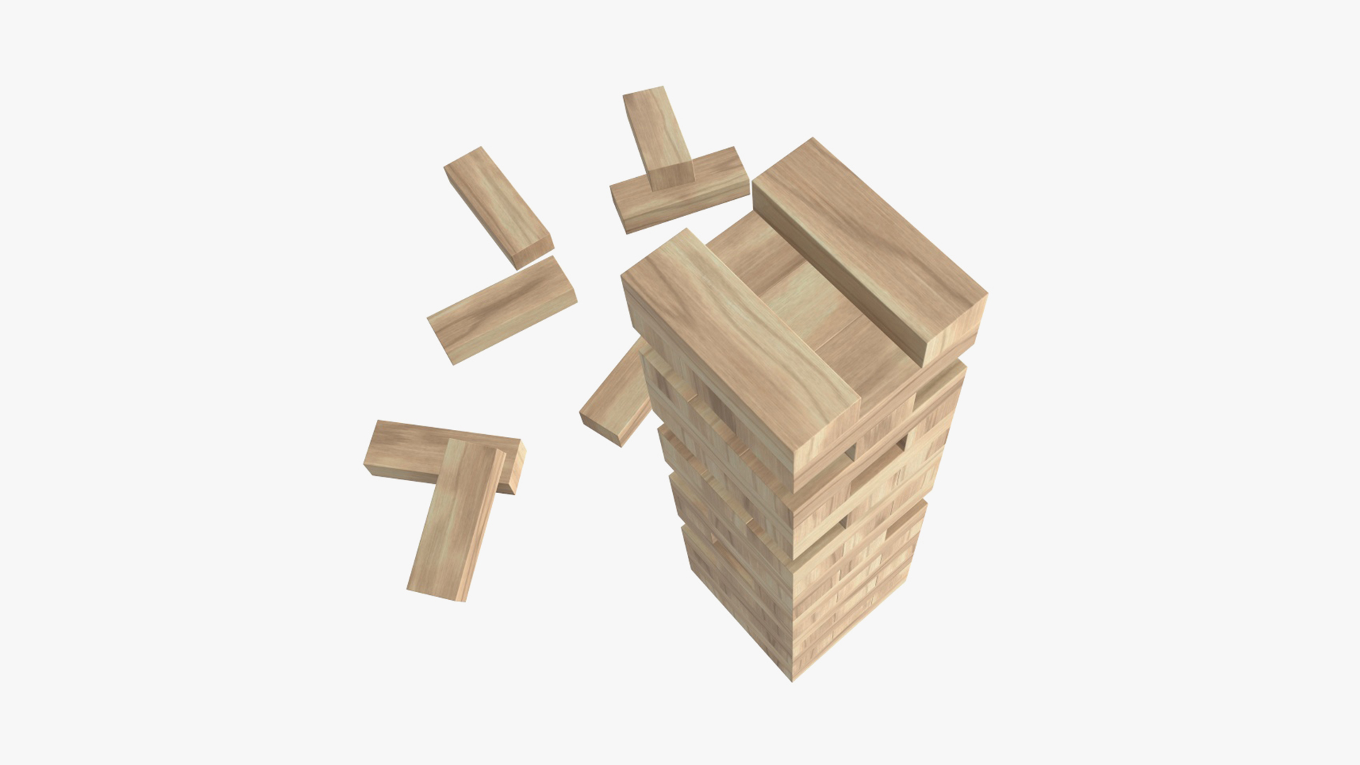 Tower Blocks Game Wooden Pbr 3d Model