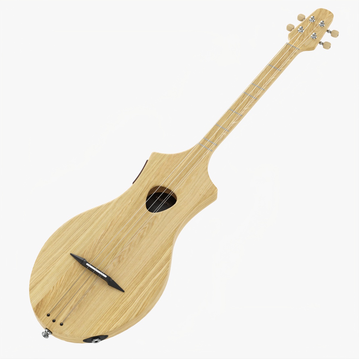 Acoustic 4-String Instrument 01 PBR 3D Model - 3dmstock.com