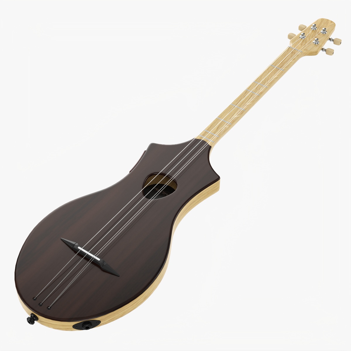 Acoustic 4-String Instrument 02 PBR 3D Model - 3dmstock.com