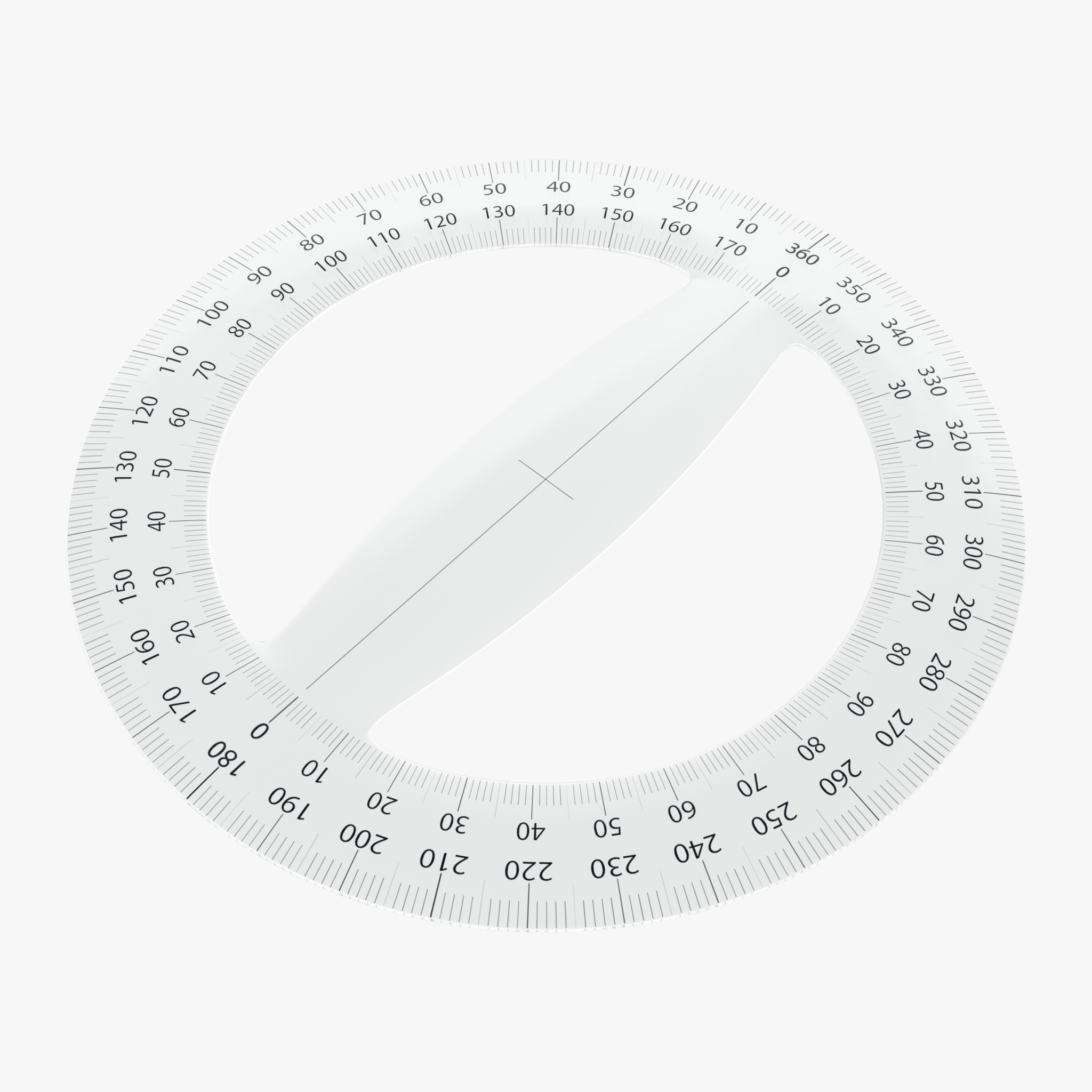 Circle protractor PBR 3D Model - 3dmstock.com