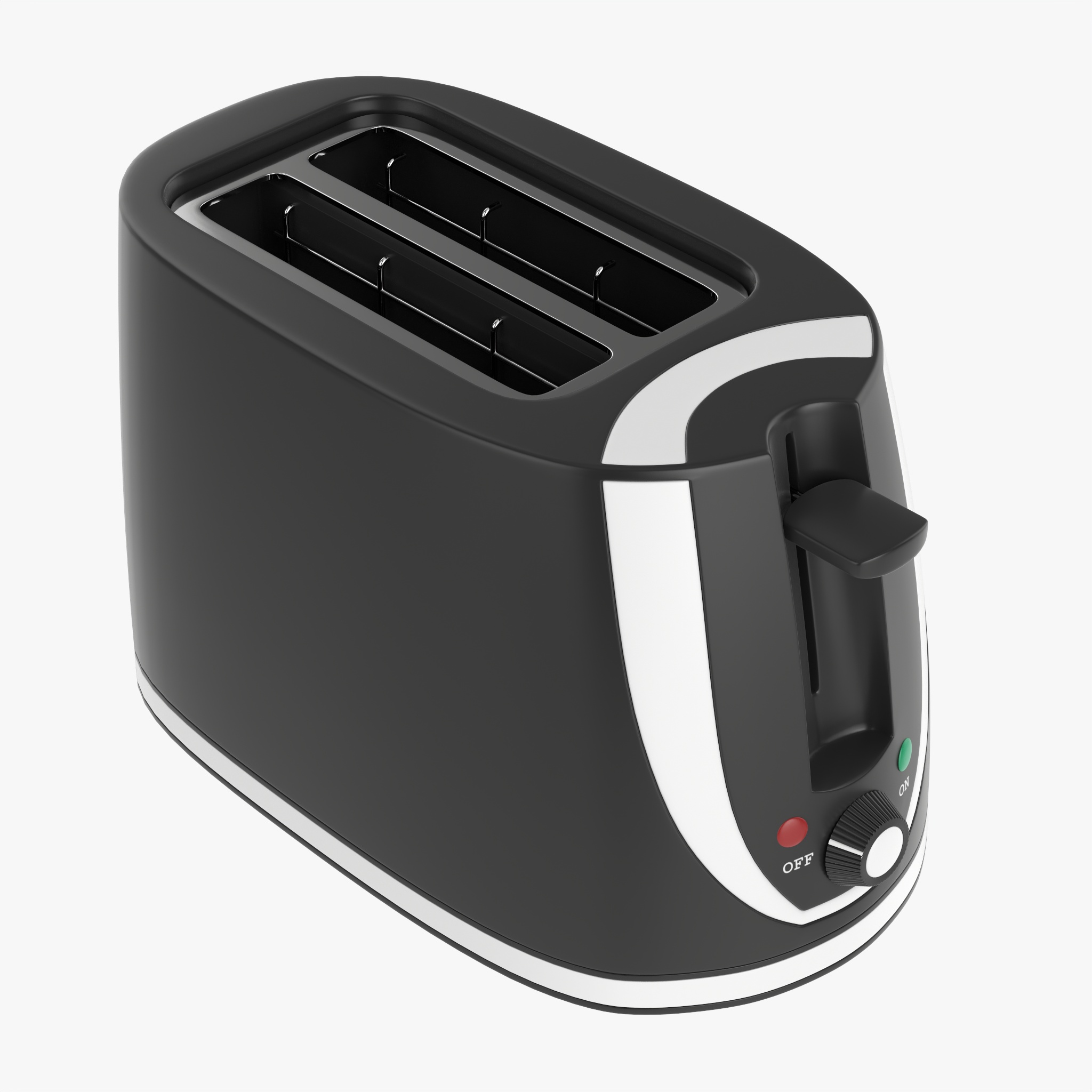 Electric modern toaster black PBR 3D Model - 3dmstock.com