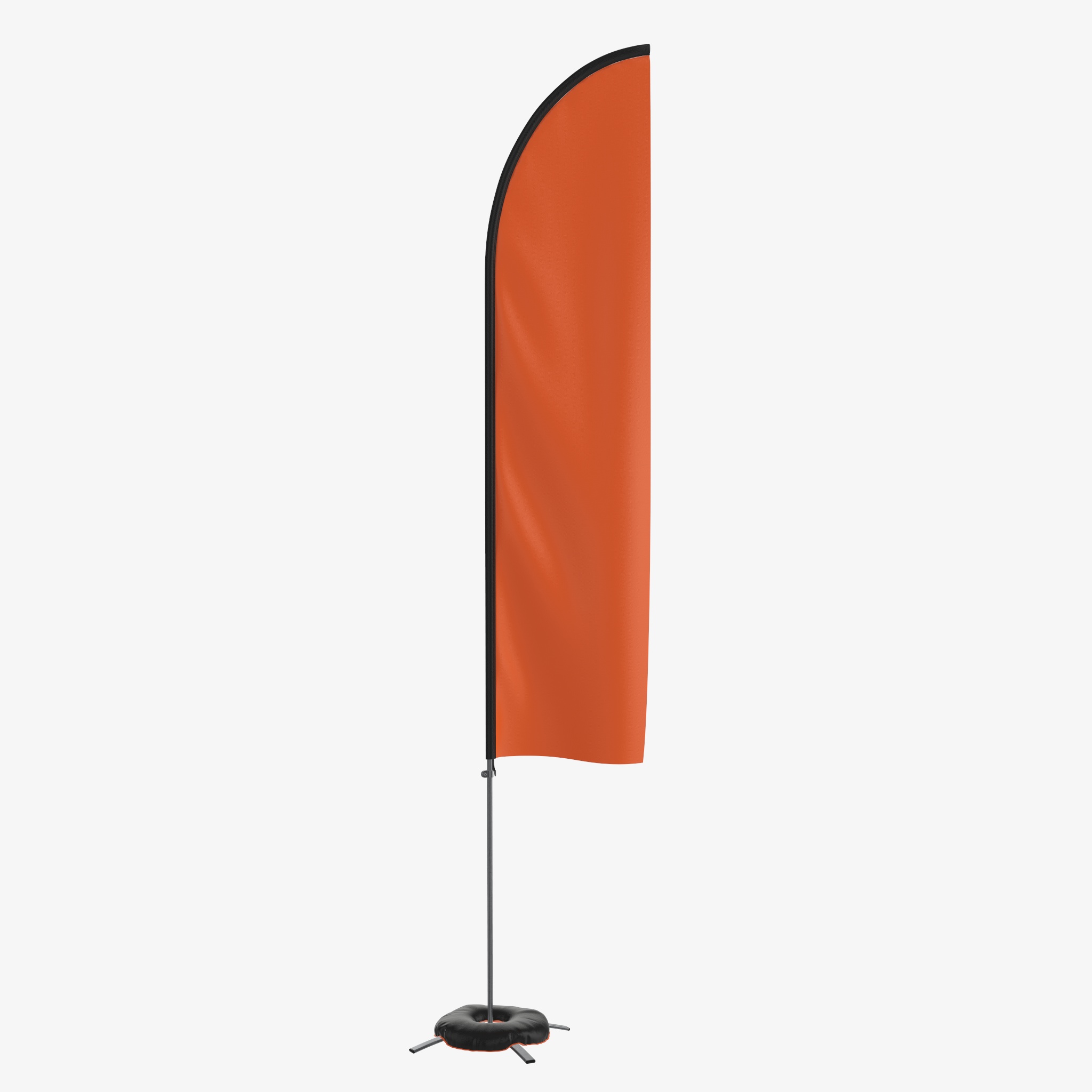 Feather type flag with weight PBR 3D Model - 3dmstock.com