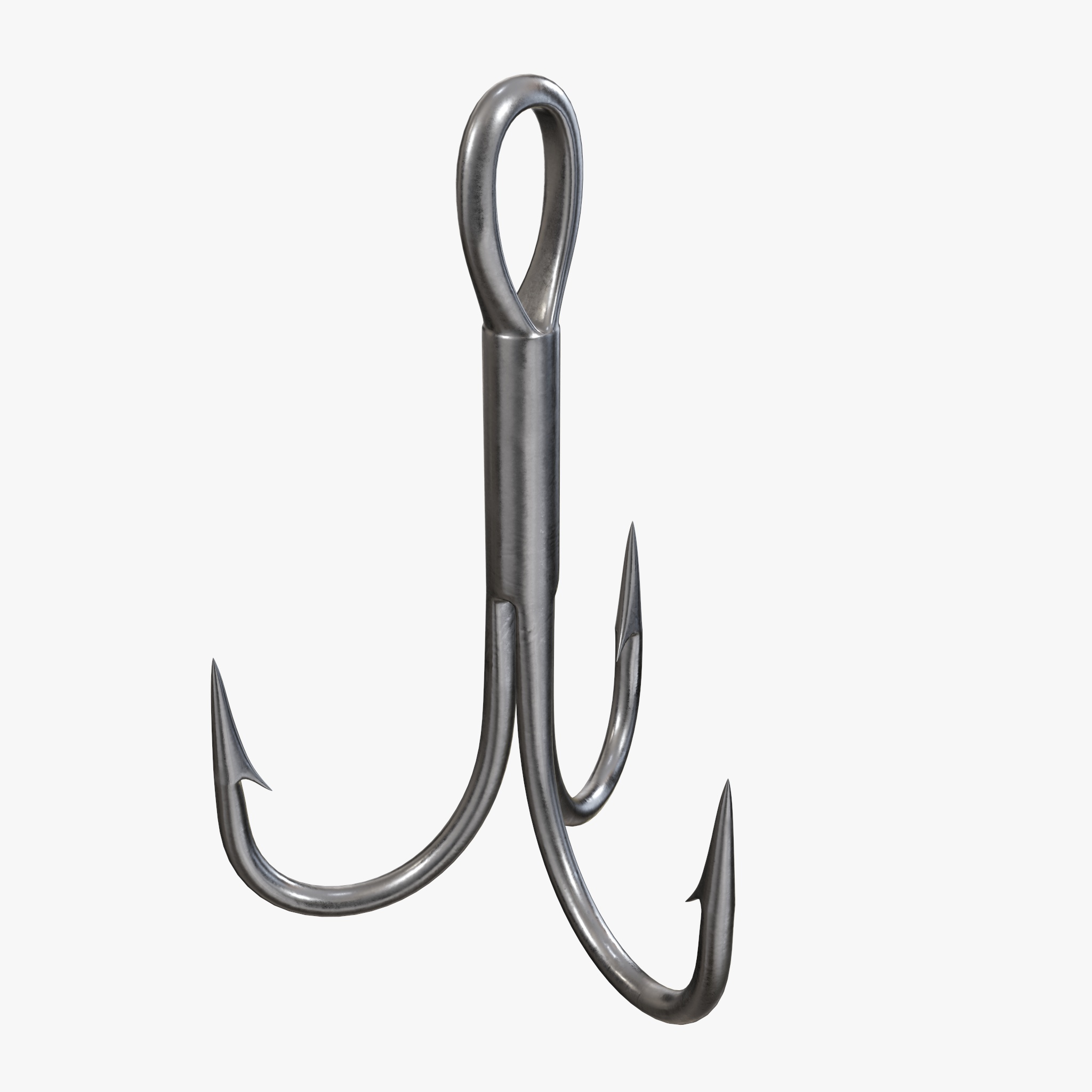 Fishing hook triple PBR 3D Model - 3dmstock.com