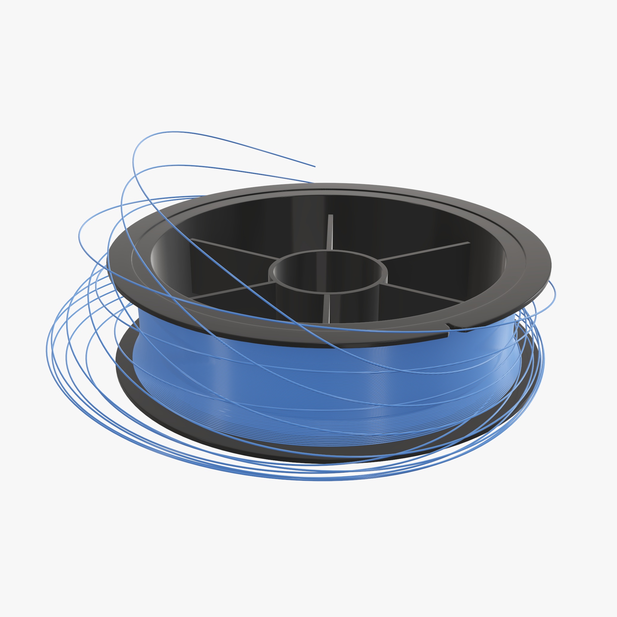 Fishing line with spool single 01 PBR 3D Model - 3dmstock.com