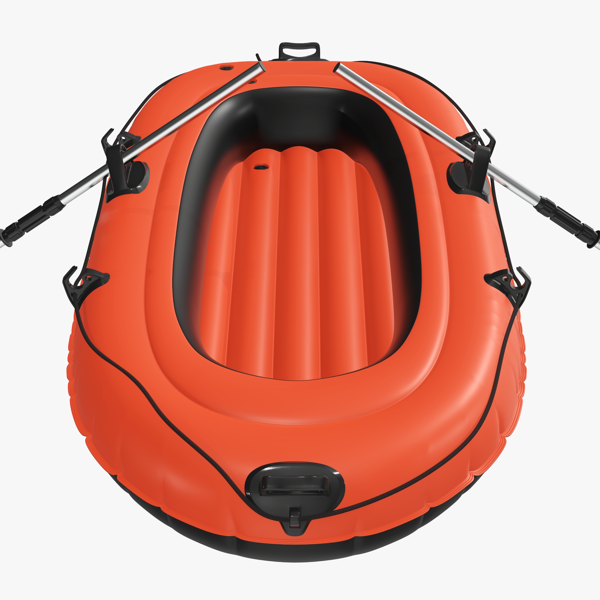 Inflatable Boat 01 orange PBR 3D Model - 3dmstock.com