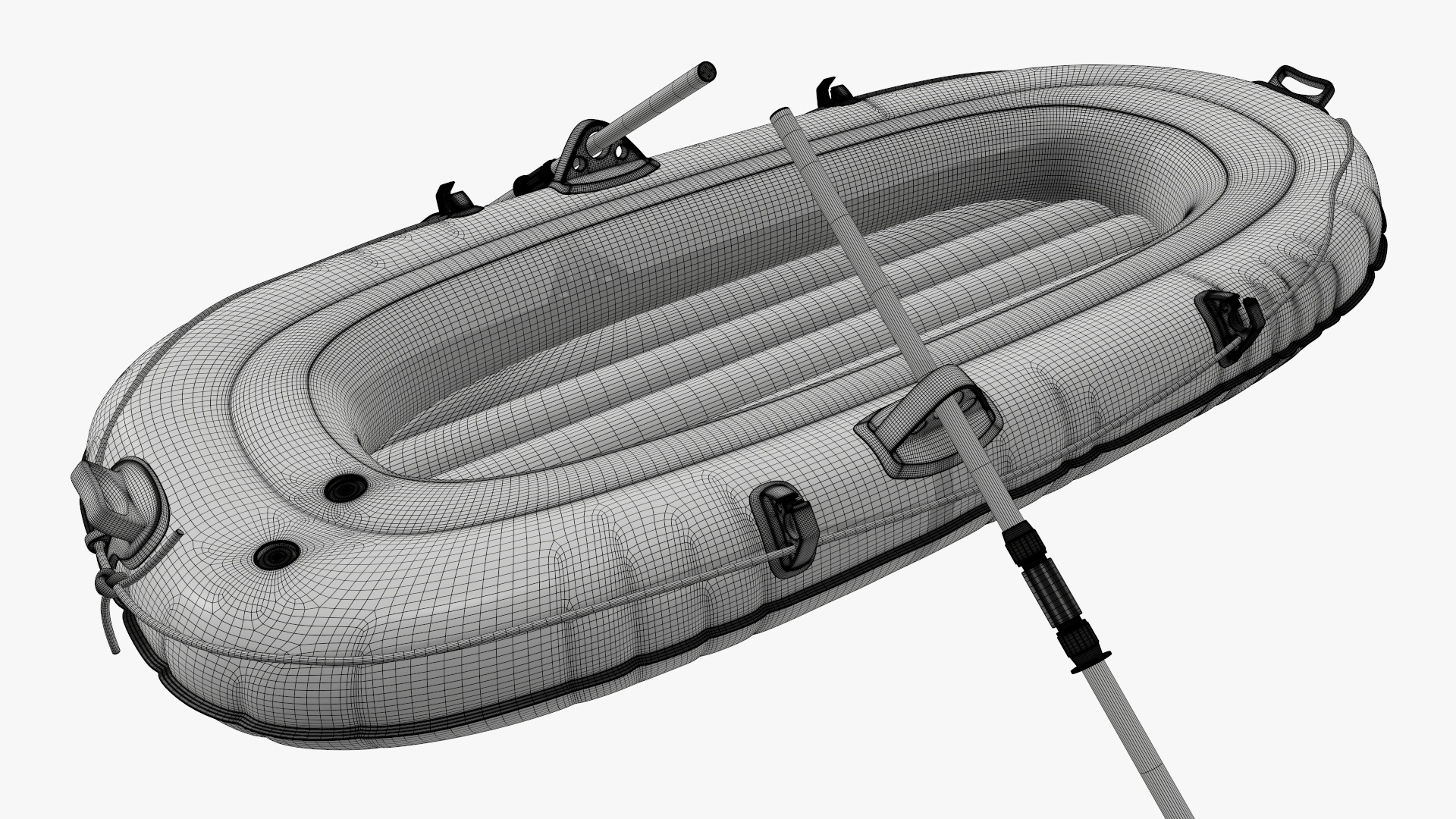 Inflatable Boat 01 orange PBR 3D Model - 3dmstock.com