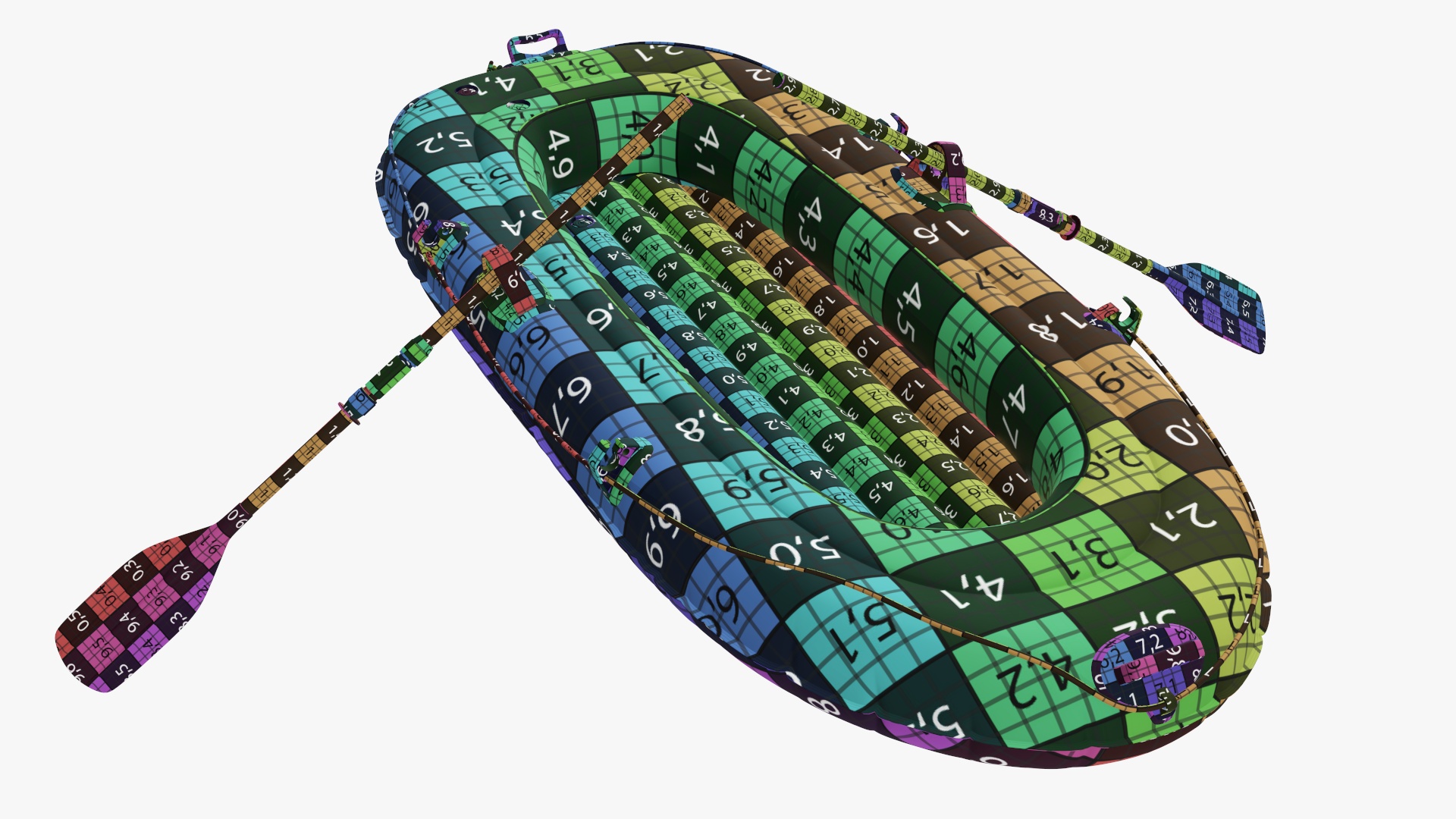 Inflatable Boat 01 orange PBR 3D Model - 3dmstock.com