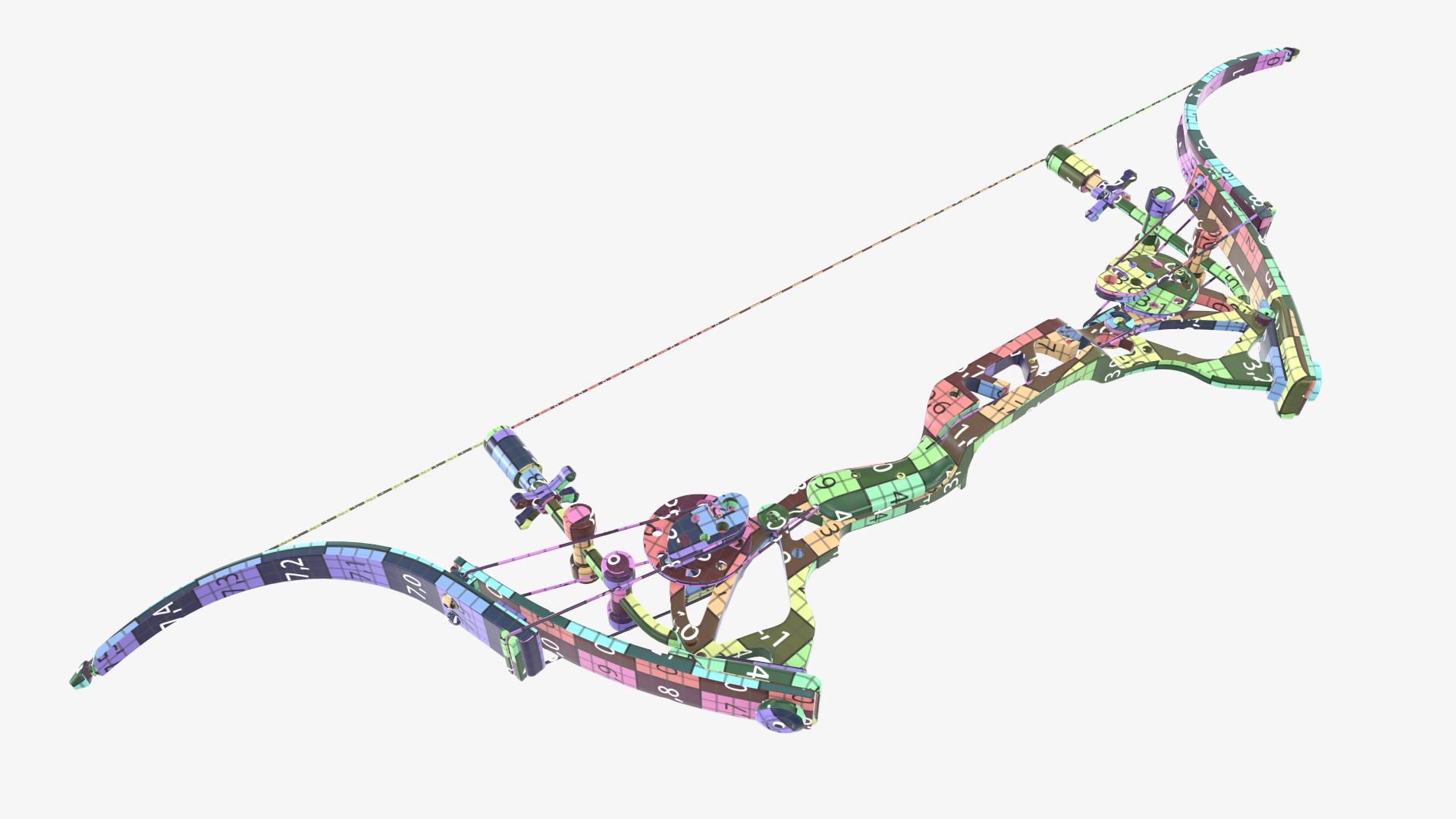 Lever action compound bow PBR 3D Model - 3dmstock.com