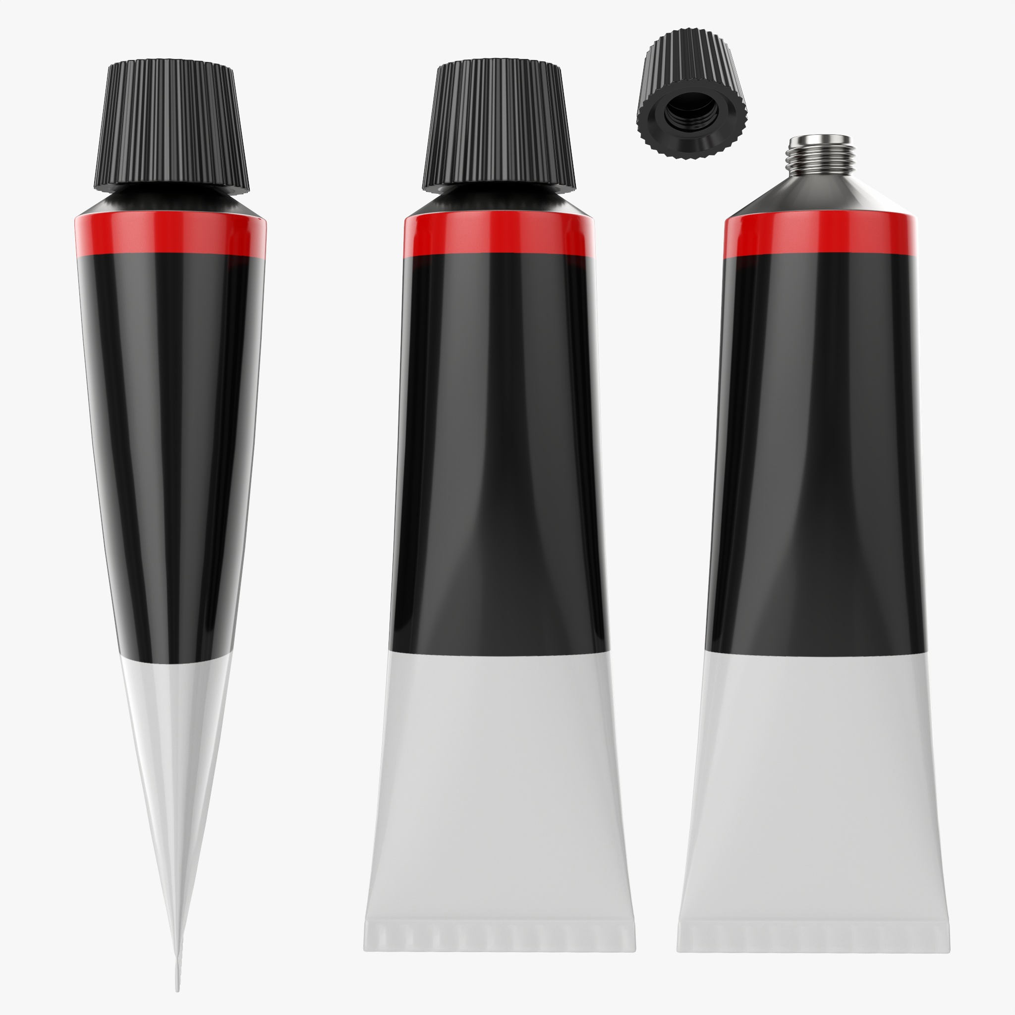 Paint tin tube 01 PBR 3D Model - 3dmstock.com