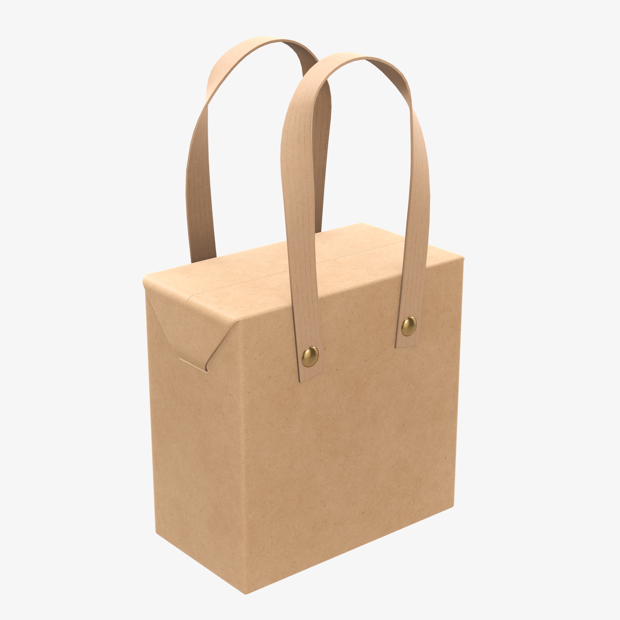 Paper box with handles and rivets 1 PBR 3D Model - 3dmstock.com