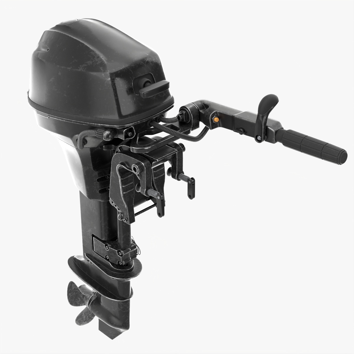 Portable Outboard Boat Motor With Tiller Used PBR 3D Model - 3dmstock.com
