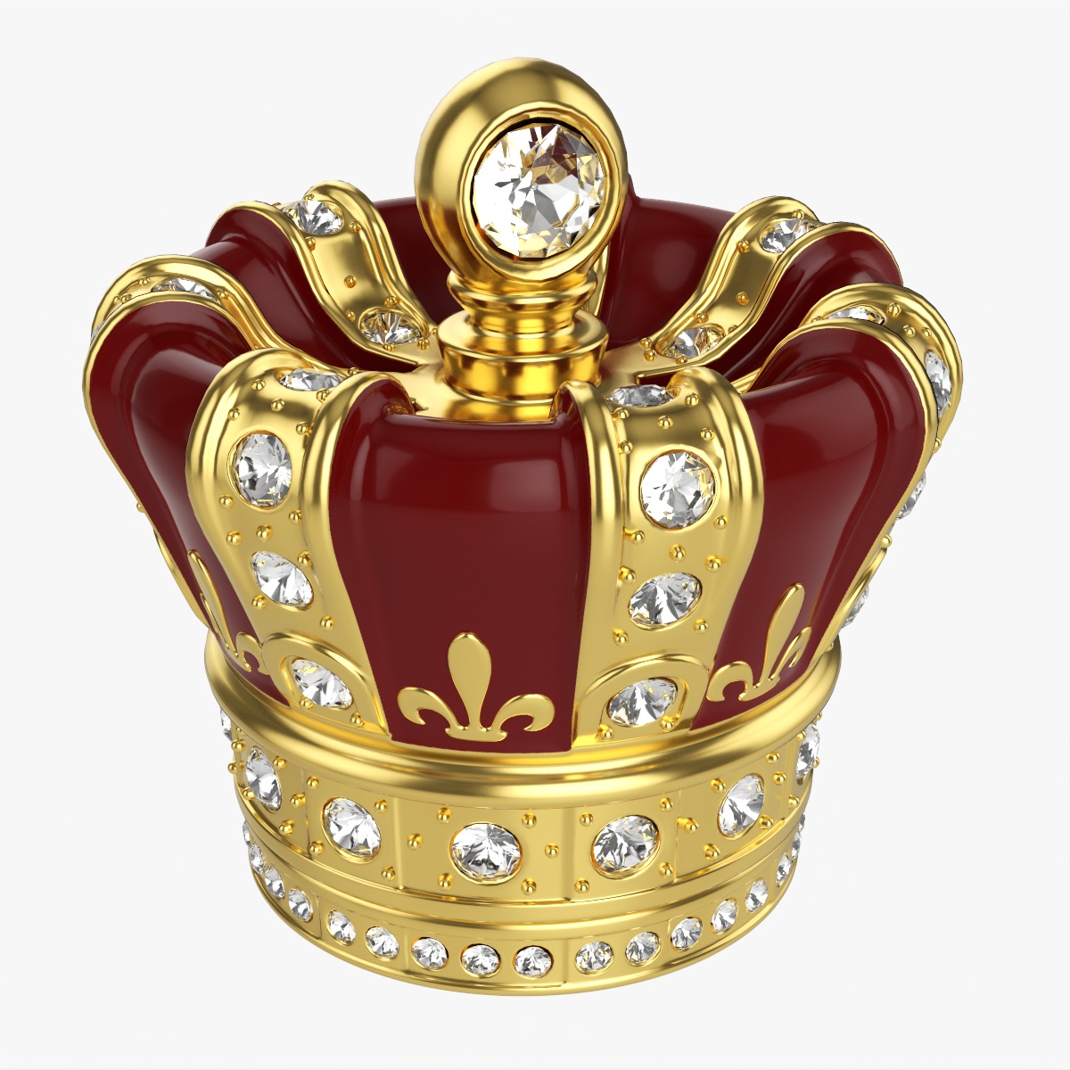 Royal Gold Crown With Diamonds PBR 3D Model - 3dmstock.com