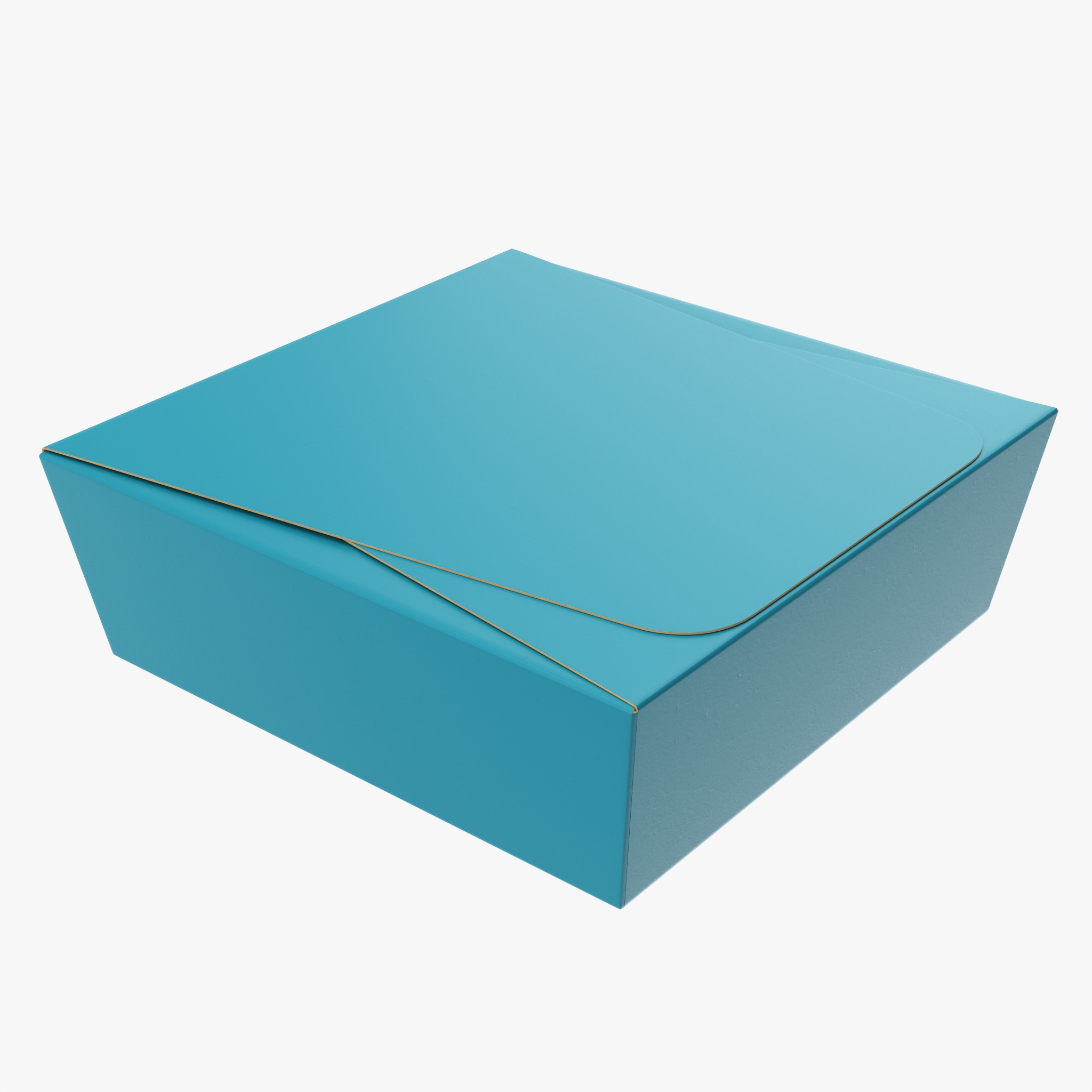 Square low paper box mockup PBR 3D Model - 3dmstock.com