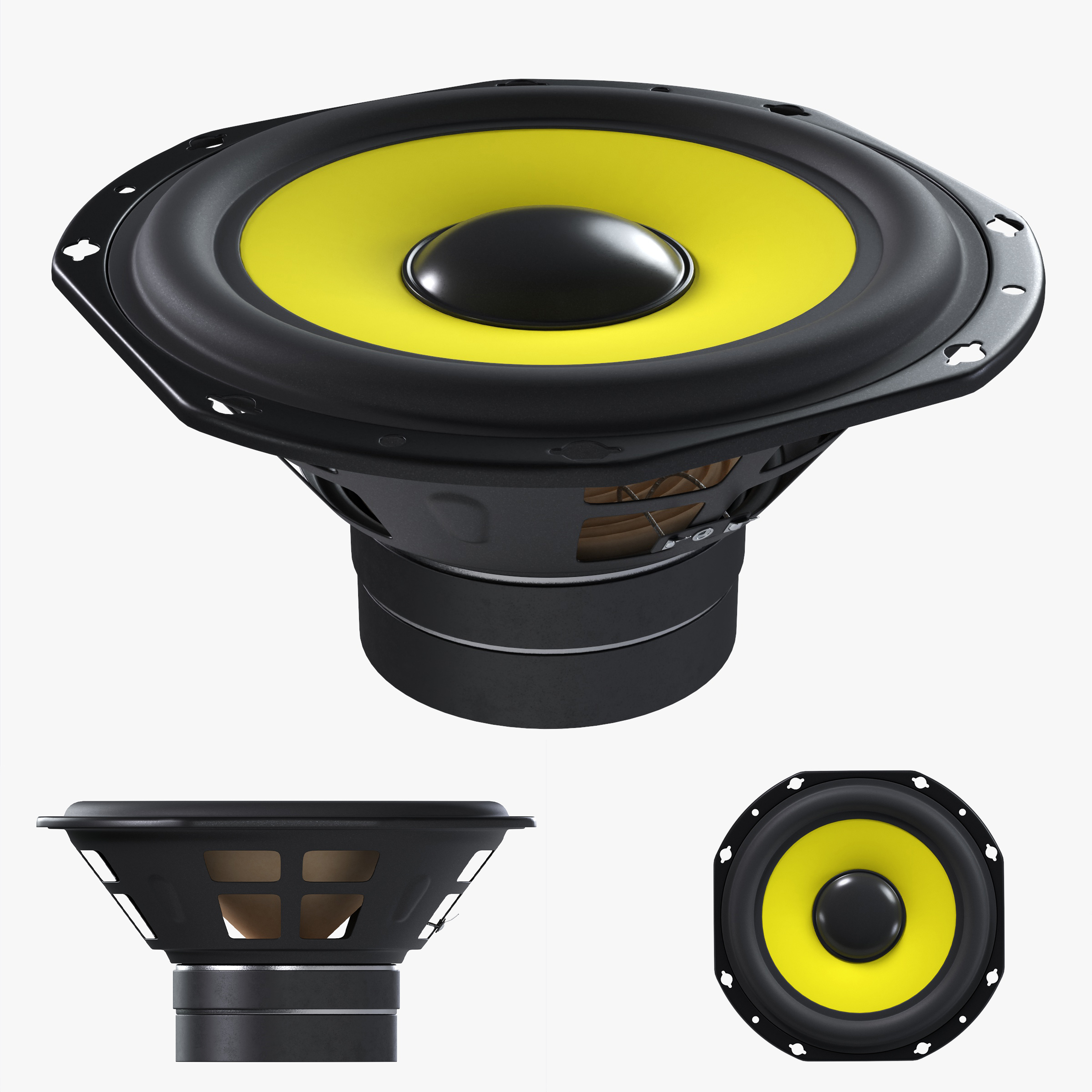 Studio Monitor 8-Inch Woofer PBR 3D Model - 3dmstock.com