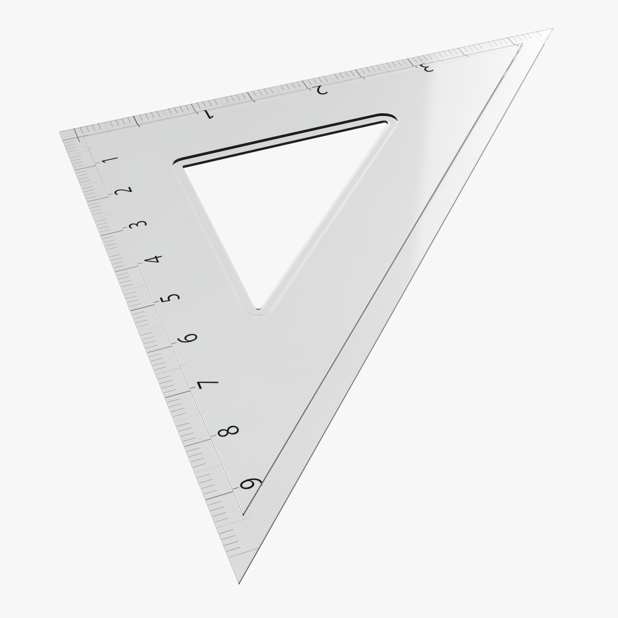 Three-sided ruler 02 PBR 3D Model - 3dmstock.com