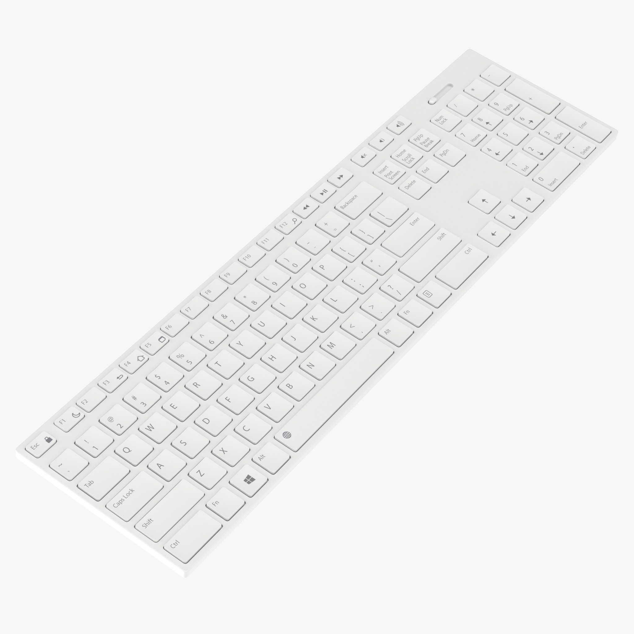 Wireless keyboard white PBR 3D Model - 3dmstock.com