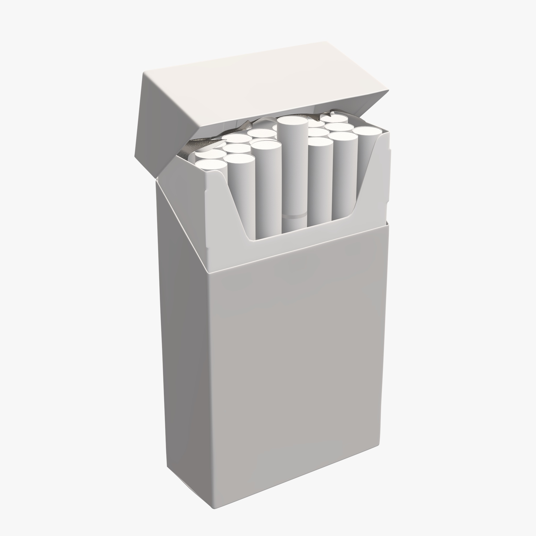 Cigarettes slim pack opened PBR 3D Model - 3dmstock.com