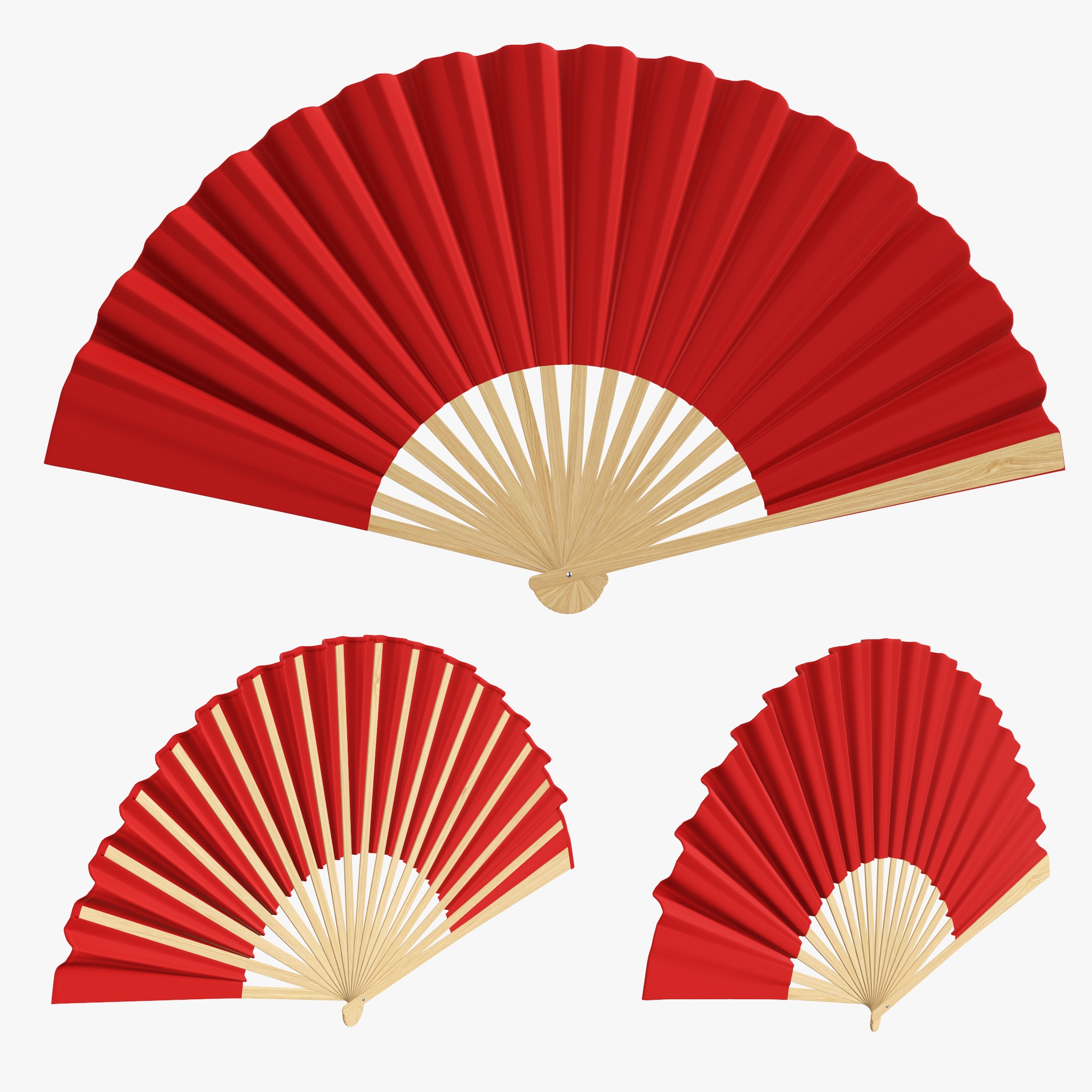Open hand fan PBR 3D Model - 3dmstock.com