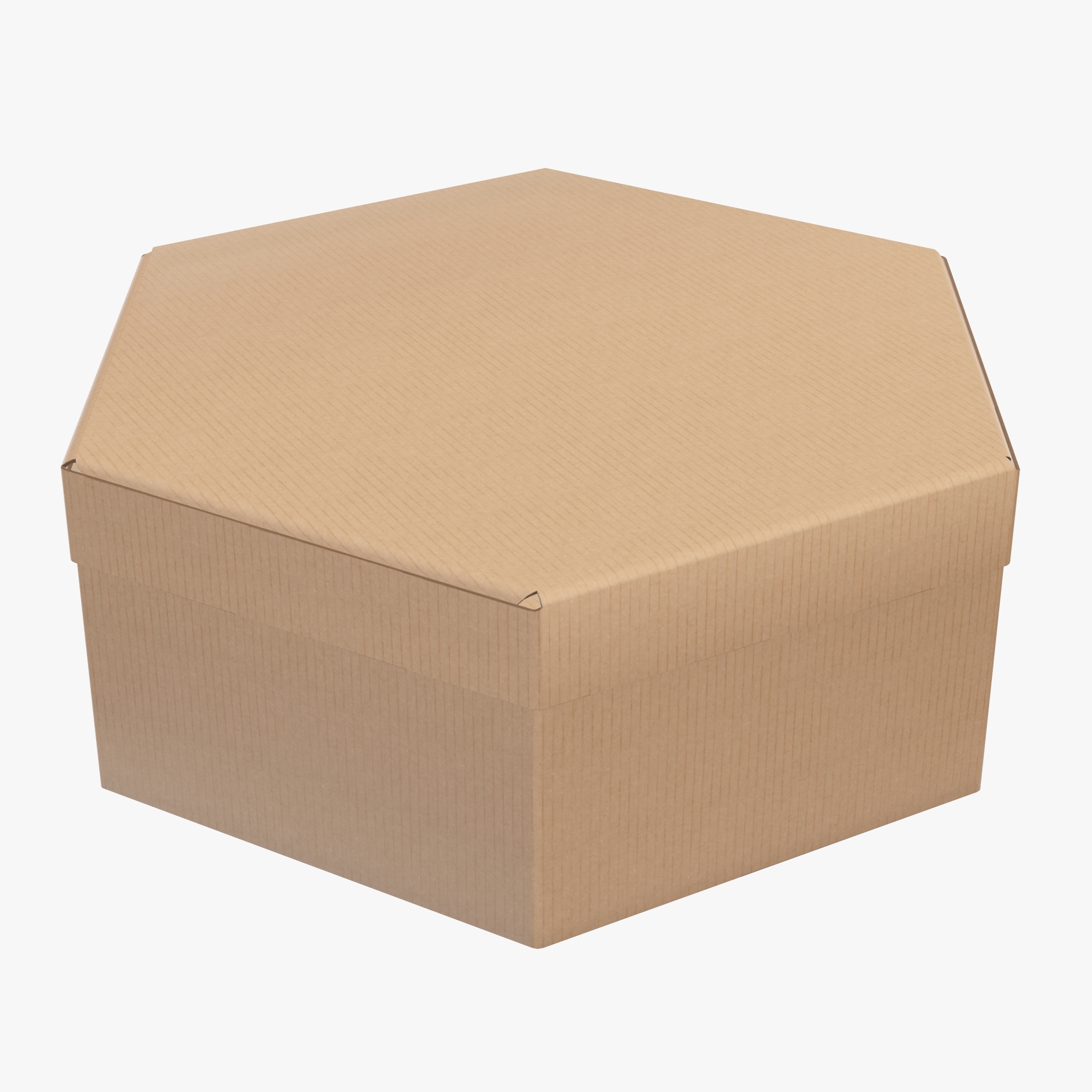 Hexagonal paper box packaging closed 02 corrugated cardboard PBR 3D ...