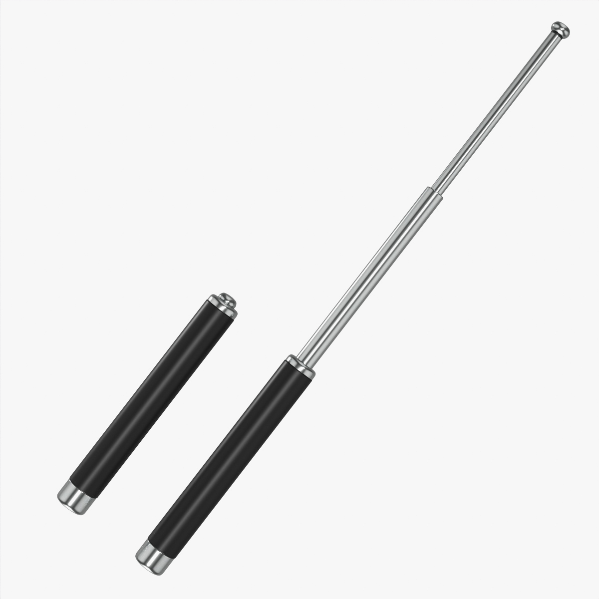 Baton Telescopic Metal PBR 3D Model - 3dmstock.com