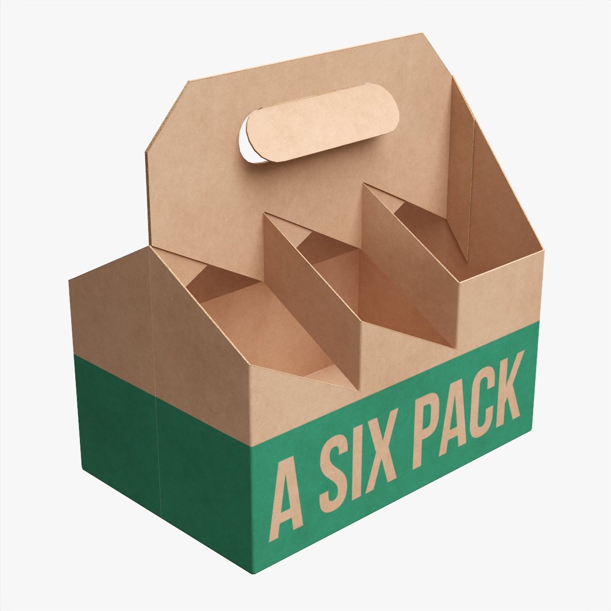 Cardboard Beer Bottle Carrier 6-pack PBR 3D Model - 3dmstock.com