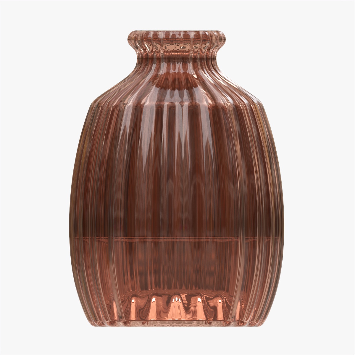 Decorative fluted glass vase PBR 3D Model - 3dmstock.com