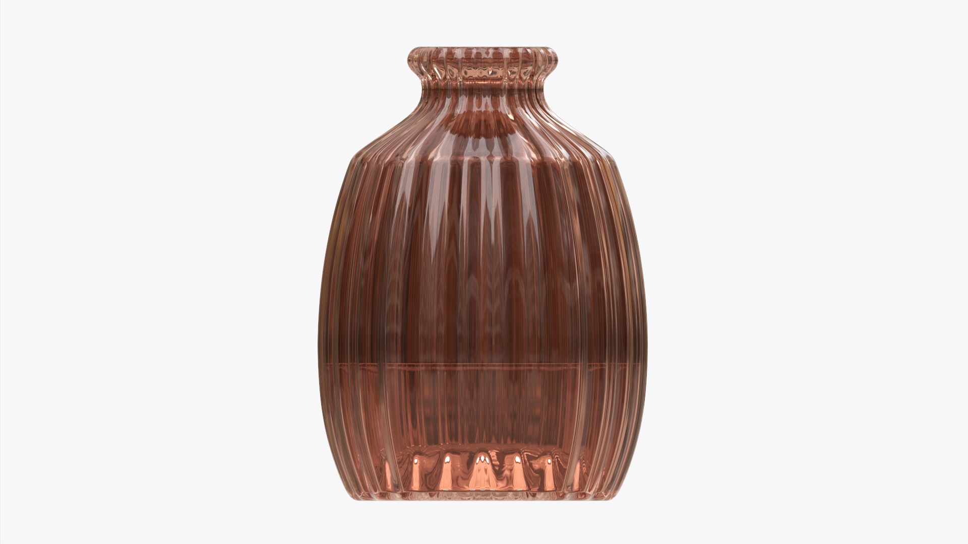 Decorative fluted glass vase PBR 3D Model - 3dmstock.com