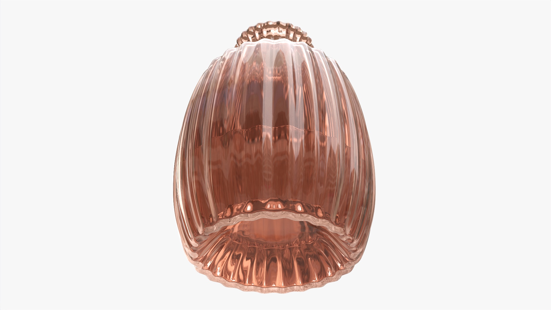 Decorative fluted glass vase PBR 3D Model - 3dmstock.com