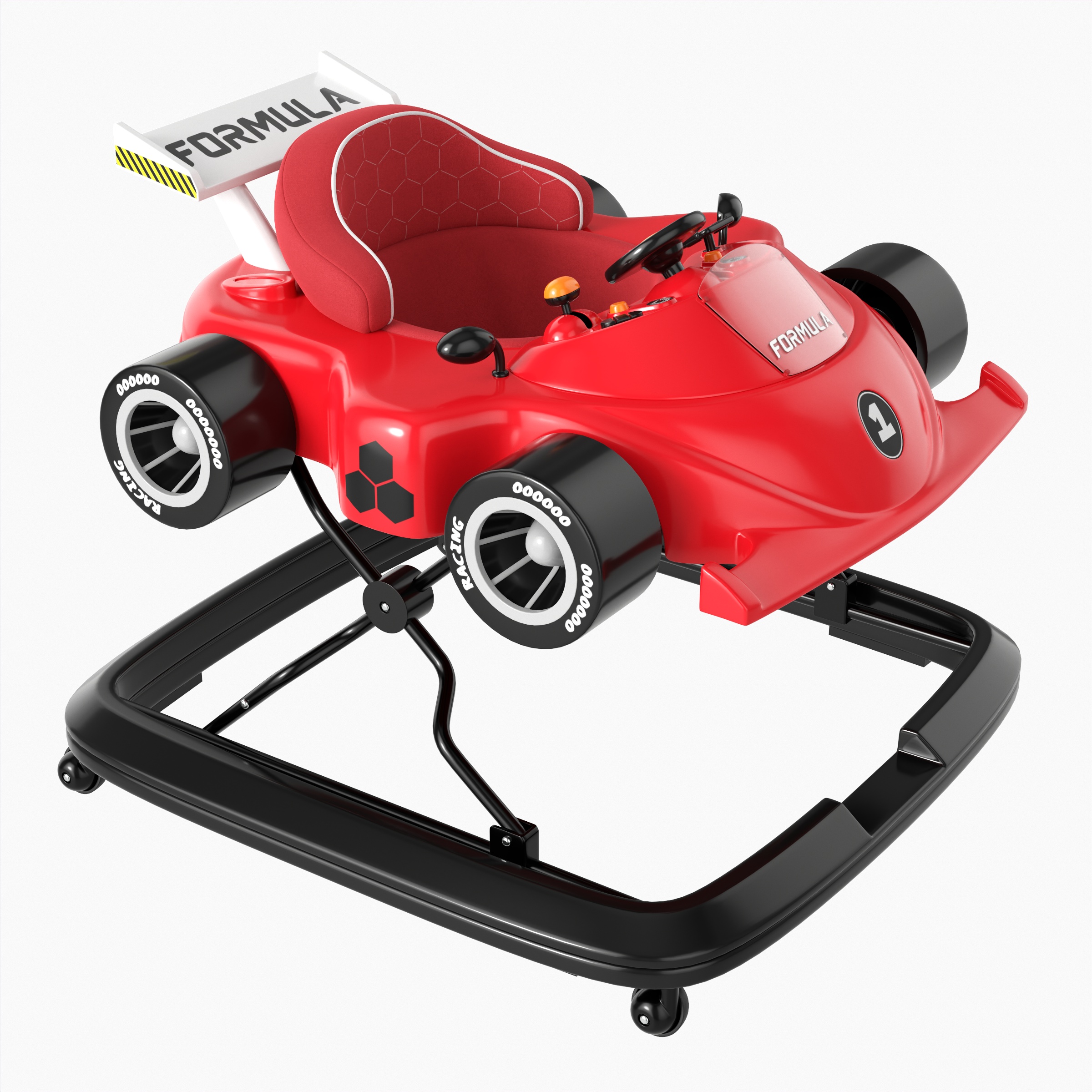 Racing Car Baby Walker PBR 3D Model - 3dmstock.com