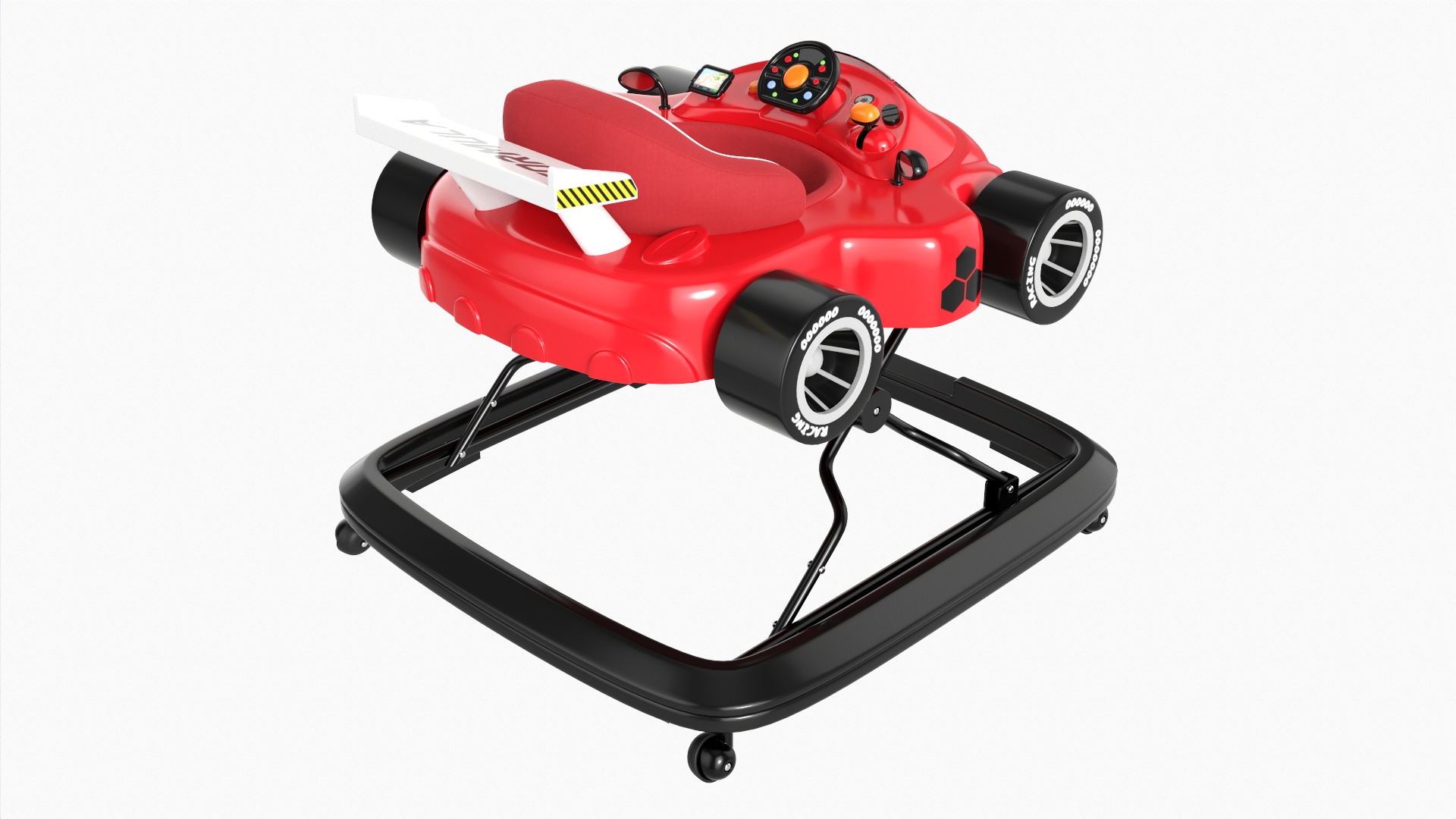 Racing Car Baby Walker PBR 3D Model - 3dmstock.com