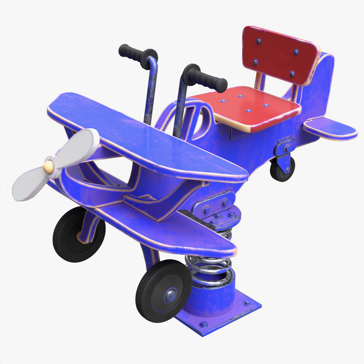 Spring Rocking Plane PBR 3D Model - 3dmstock.com