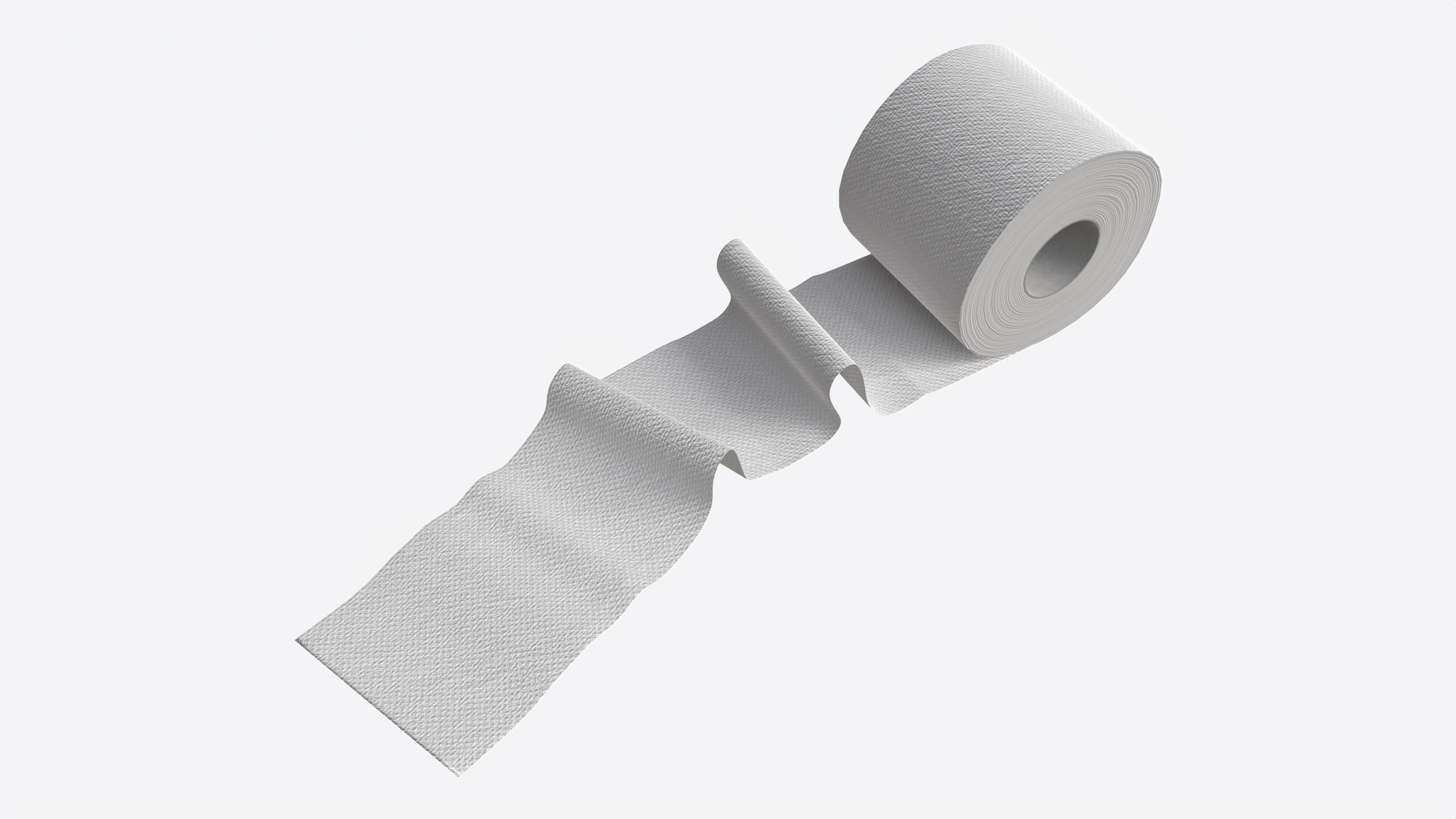 Toilet Paper Roll with Unrolled Part PBR 3D Model - 3dmstock.com