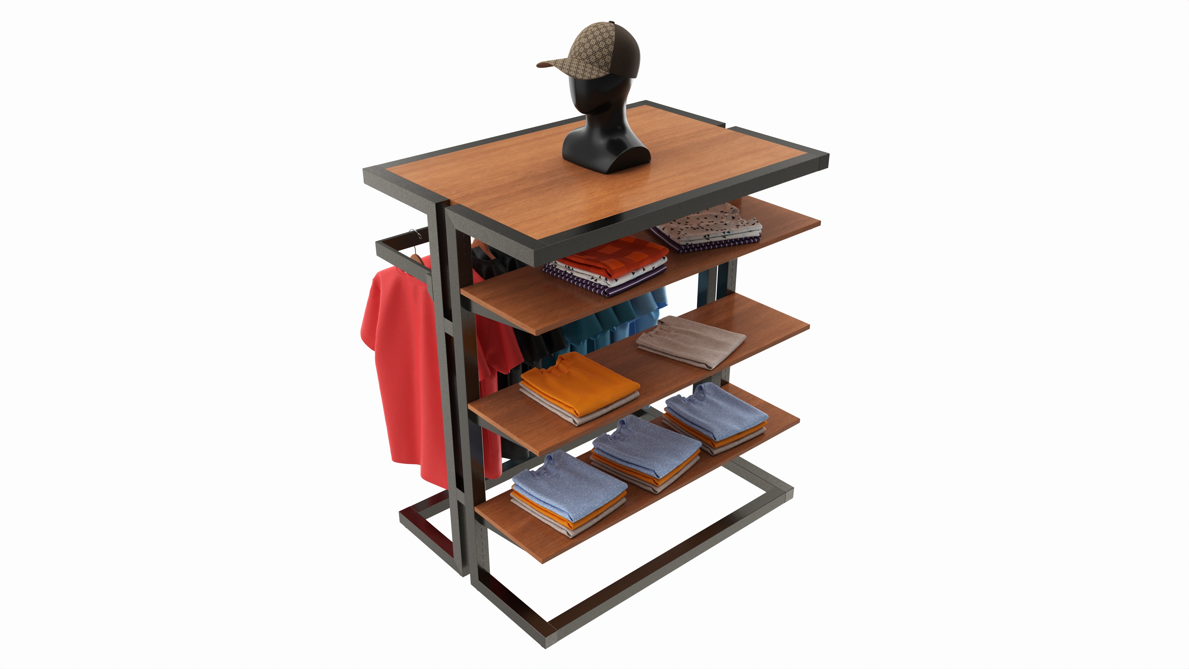 Store Island Merchandiser Display System PBR 3D Model - 3dmstock.com