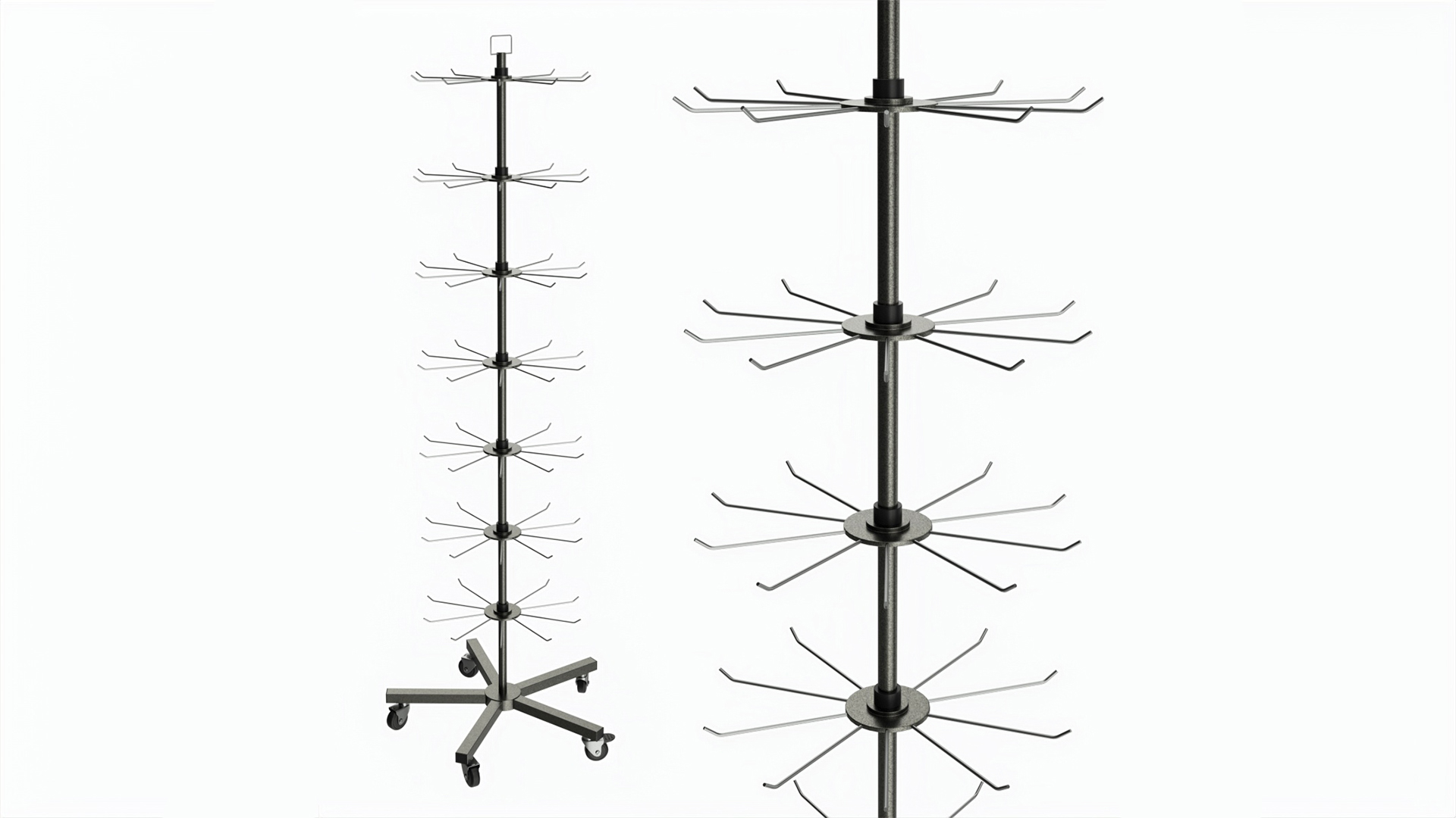 Store 7 Tier Spinner Display Rack for small packaged items PBR 3D Model ...